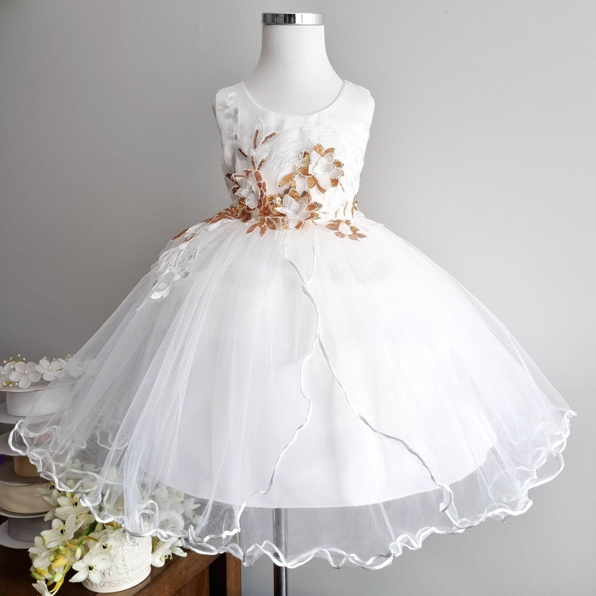 Luisa medium length flower girl dress | Ana Balahan