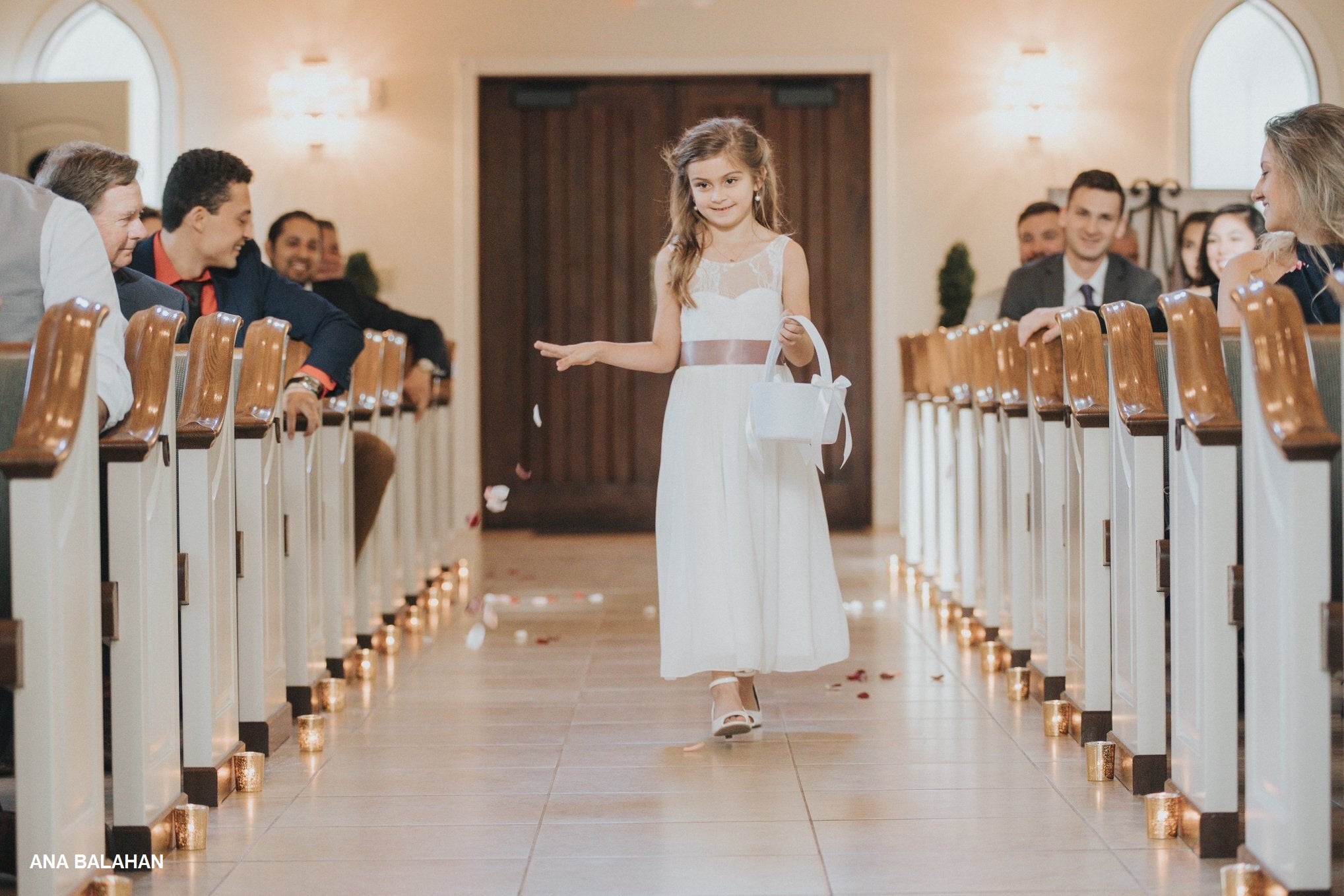 Roselle V-neck lace and chiffon girl dress | Ana Balahan